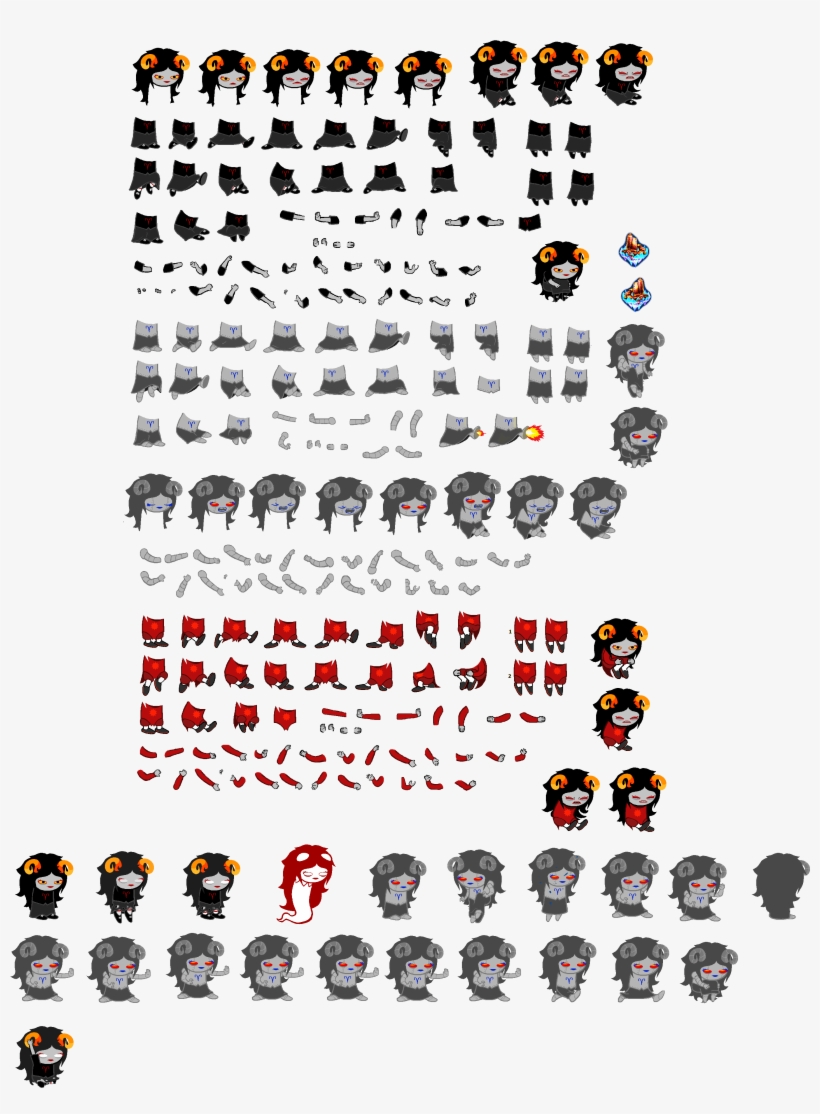 Aradia Sprite Sheet By Blahjerry - Homestuck Aradia Sprite Sheet ...