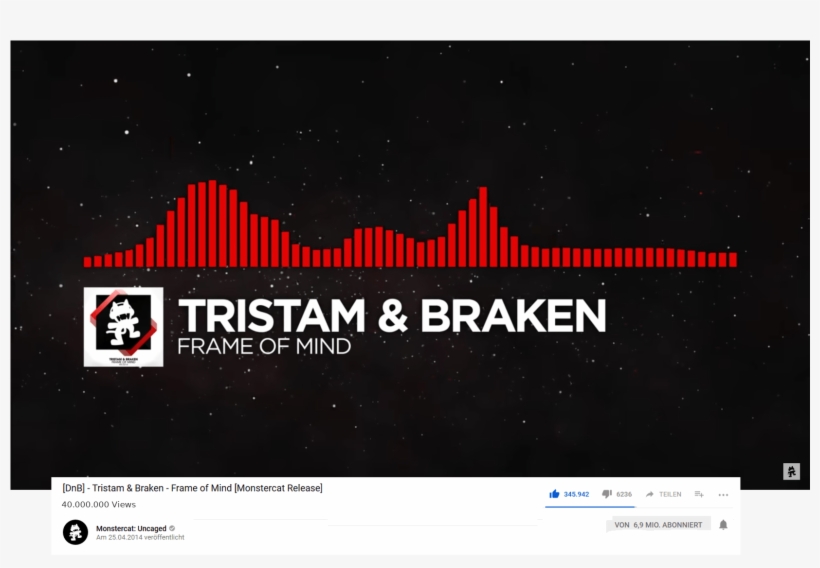 Frame Of Mind By Tristam Braken Reached 40 Million - Monstercat - 1920x1080 PNG Download - PNGkit