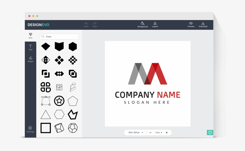 Add Icon And Shapes To The Logo - Designevo - 697x425 PNG Download - PNGkit