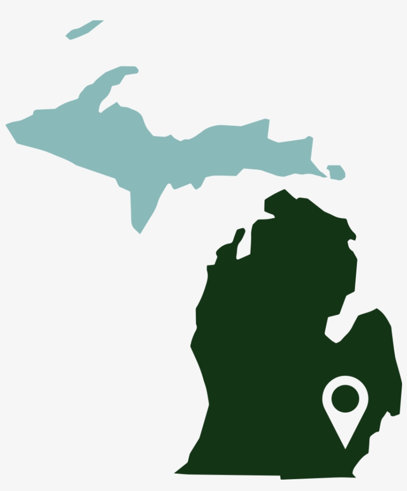 Green Us Map Silhouette Png - State Of Michigan - 1024x1024 PNG ...