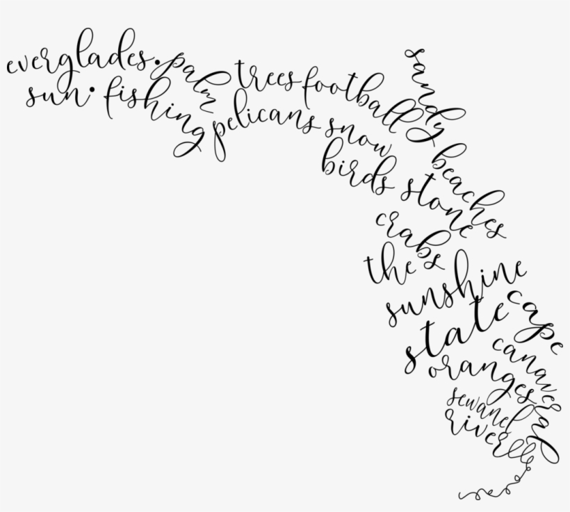 Download Transparent Florida Outline Adhesive Vinyl Stencil - Florida ...