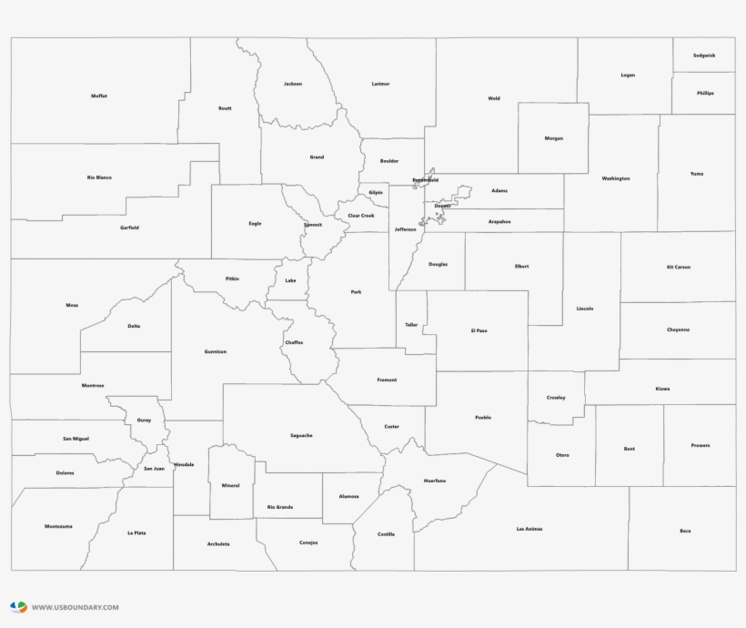 Colorado Counties Outline Map - Diagram - 1584x1123 PNG Download - PNGkit
