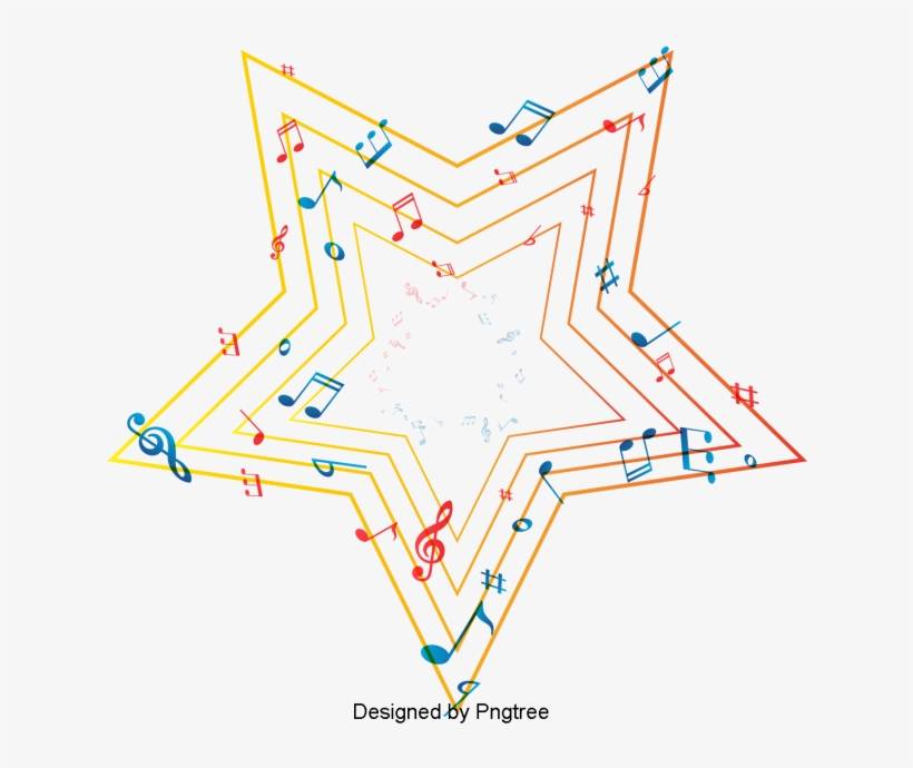 Download Transparent Beautiful Colorful Romantic Staff Music Symbol ...