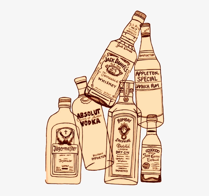 Alcohol Drawing - 474x700 PNG Download - PNGkit
