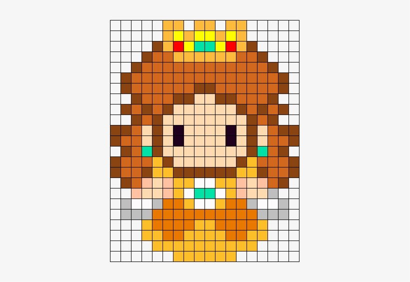 Princess Daisy Sprite Perler Bead Pattern / Bead Sprite - Bead ...