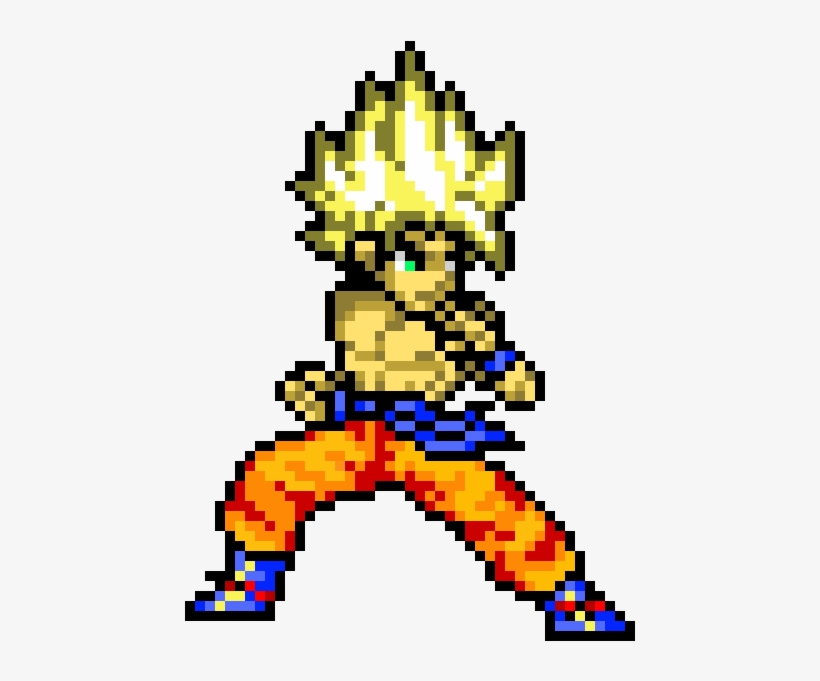 Super Saiyan Goku - Goku Super Saiyan Pixel Art - 530x680 PNG Download ...