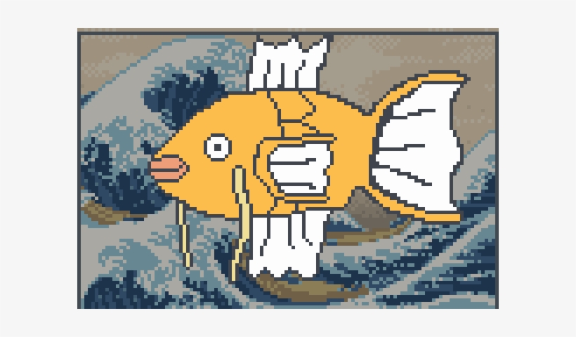 Magikarp Pixel Art - Cartoon - 600x400 PNG Download - PNGkit