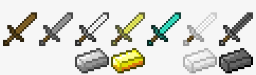 Minecraft Swords By Kriss - Minecraft Swords In Order - 1024x252 PNG ...