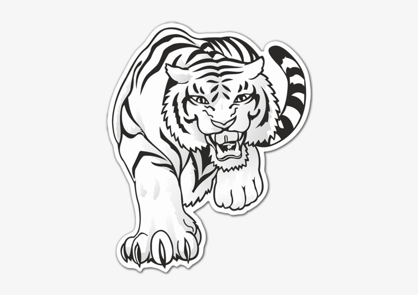 Car & Motorbike Stickers - Tiger Design In Cdr Files - 408x500 PNG ...