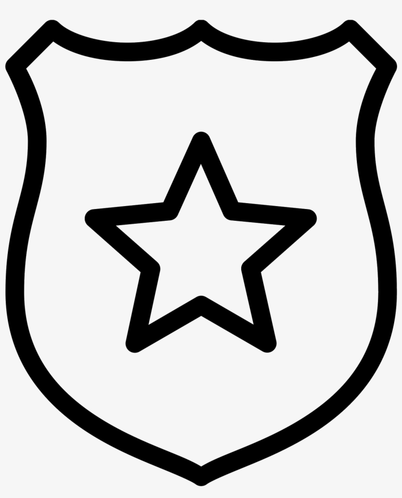 Police Badge Icon - Clip Art Star Outline - 1600x1600 PNG Download - PNGkit