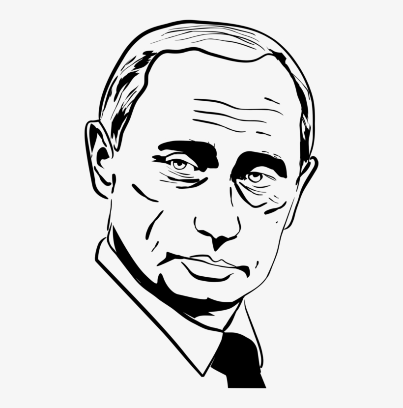 Russia Line Art Drawing Politics Portrait - Putin Clipart - 476x750 PNG ...