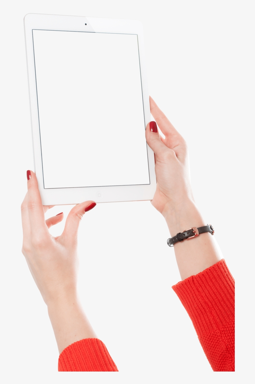 Girl Hand Holding White Tablet Png Image - Hand Holding White Ipad ...