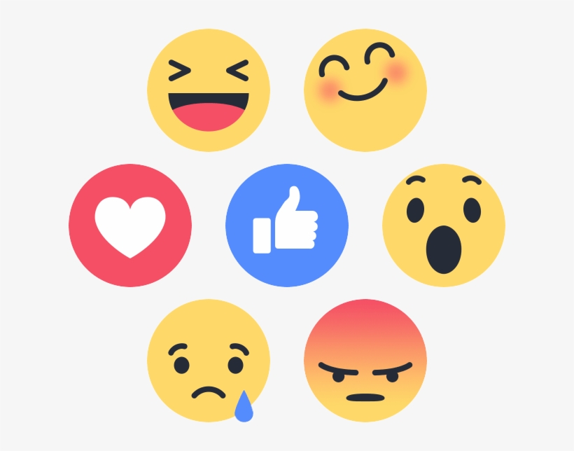 New Facebook Reactions - Facebook Like Buttons Png - 672x672 PNG ...