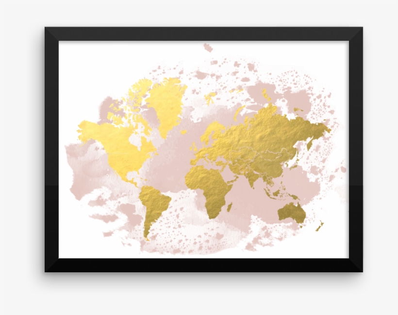 Framed World Map - Art - 1000x1000 PNG Download - PNGkit