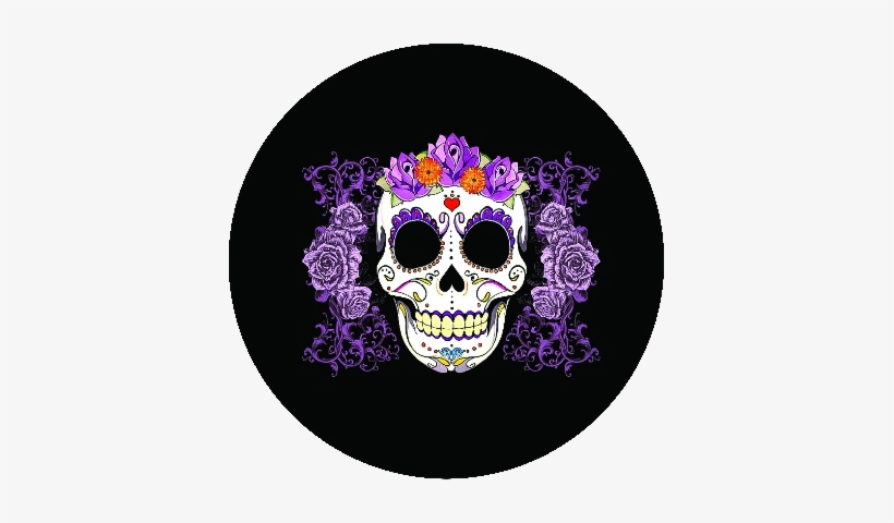 Sugar Skull With Flower Crown - 399x400 PNG Download - PNGkit