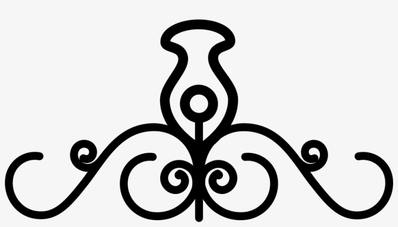 Floral Design With A Central Flower On Top And Curved - Art Lines ...