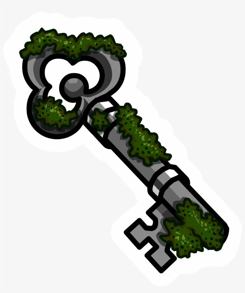 Moss Key Pin - Club Penguin Key - 1864x2138 PNG Download - PNGkit