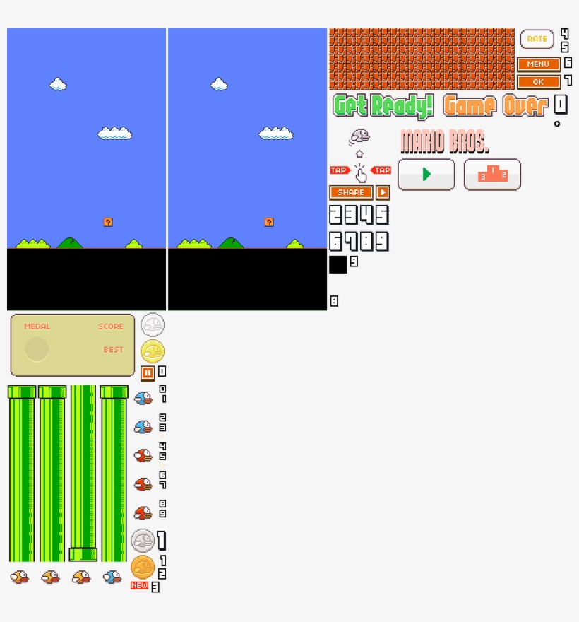 Flappy Bird Get Ready Screen