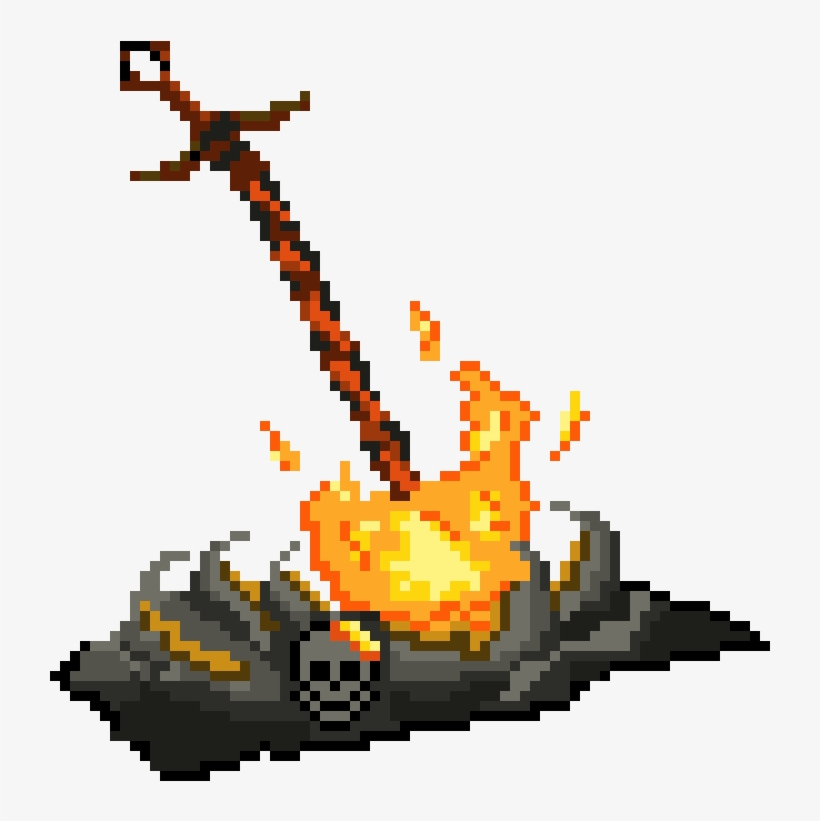 Bonfire - Pixel Art - 760x770 PNG Download - PNGkit