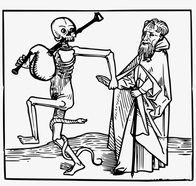 Black Death Danse Macabre Dance Drawing - Macabre Art Black Death ...