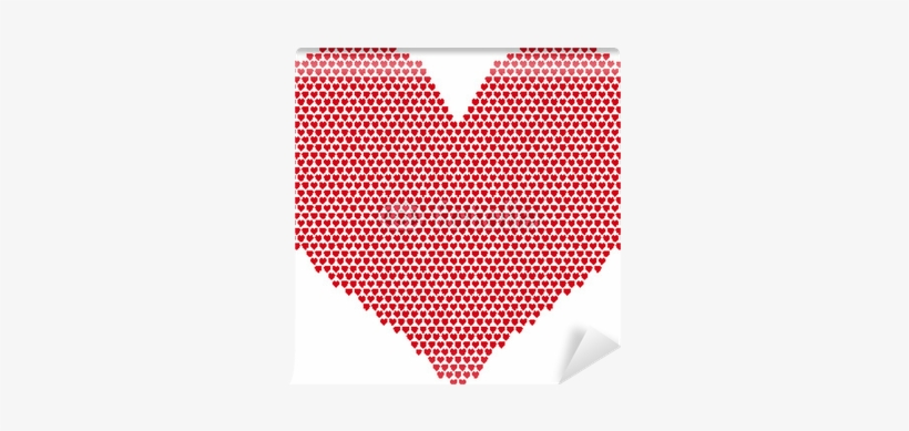 Red Heart With Heart Grid Pattern Wall Mural - Patchwork - 400x400 PNG ...