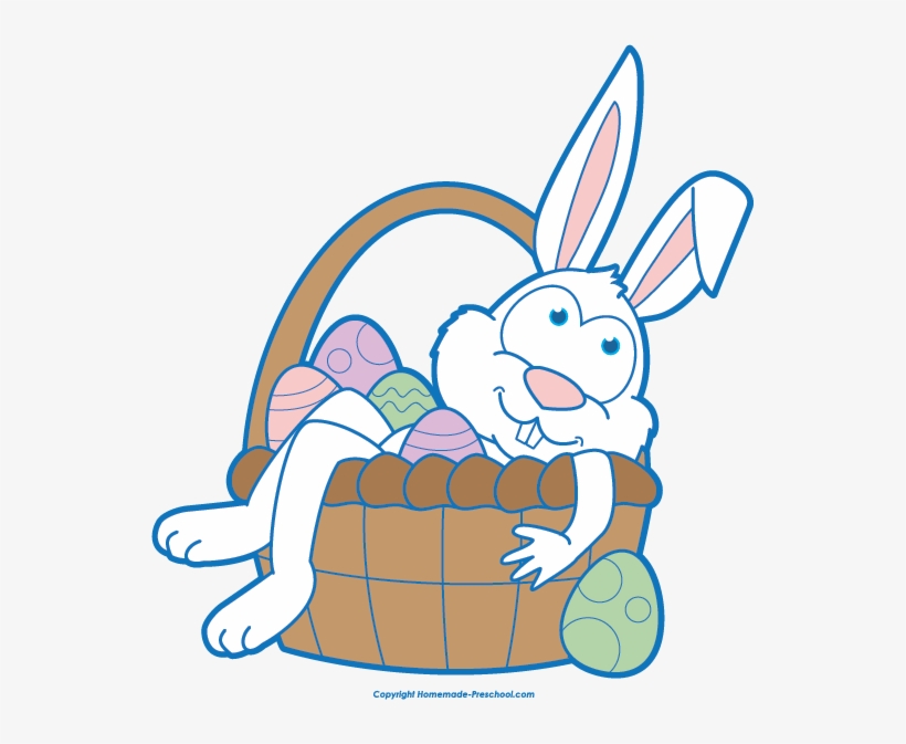 Click To Save Image - Easter Bunny With Basket Clip Art - 546x593 PNG ...