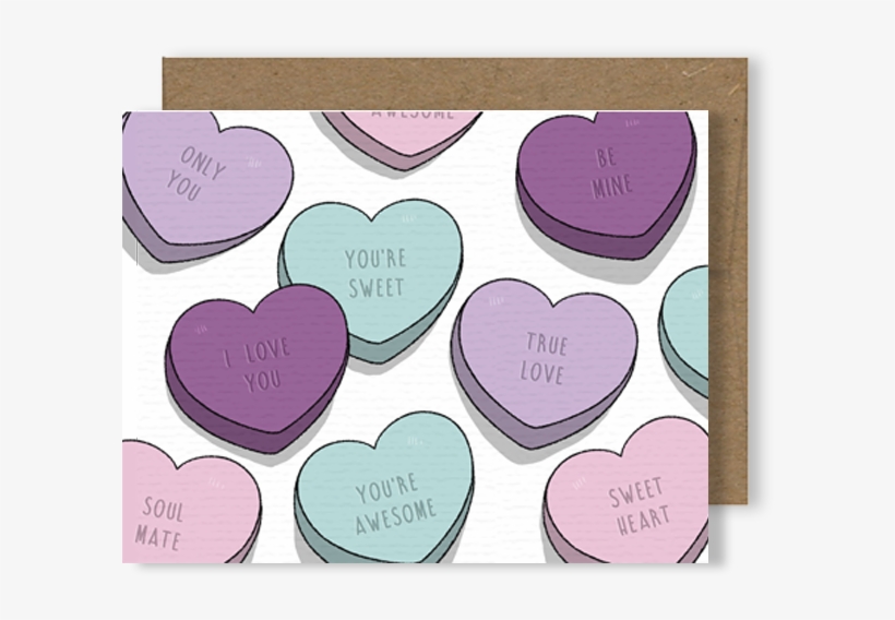 Candy Hearts Card - Heart - 800x800 PNG Download - PNGkit