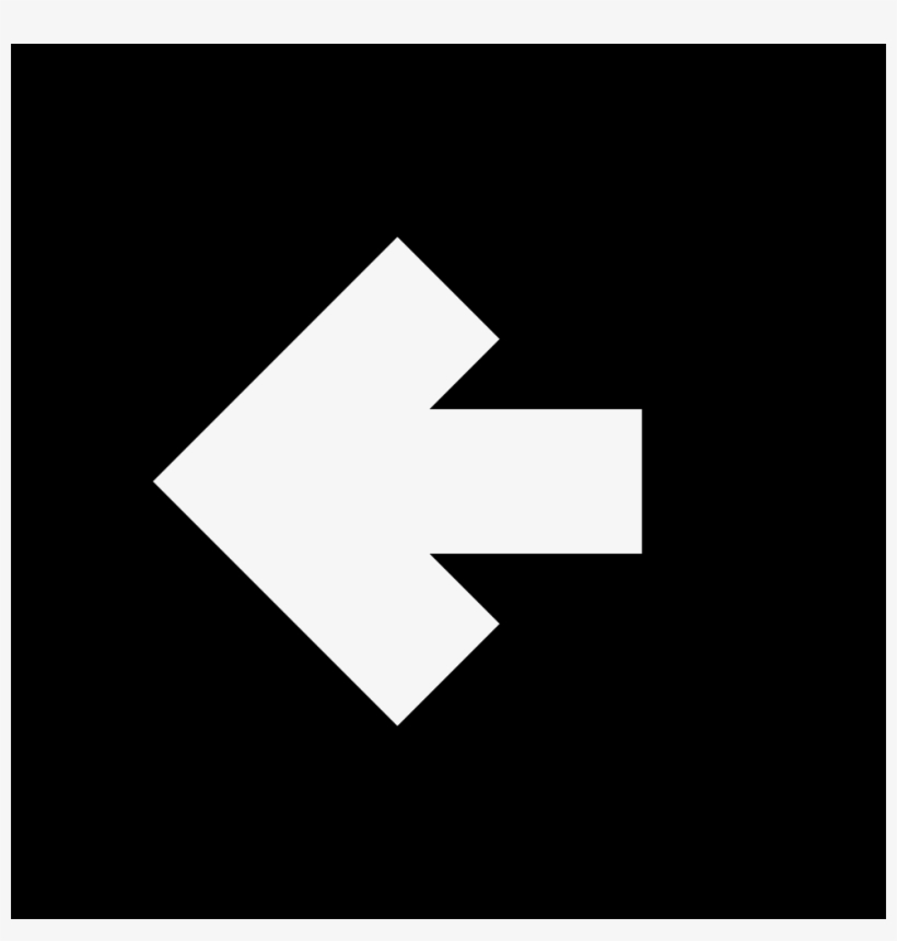 Left Back Arrow In Filled Square Button Comments - Back Arrow White Png ...