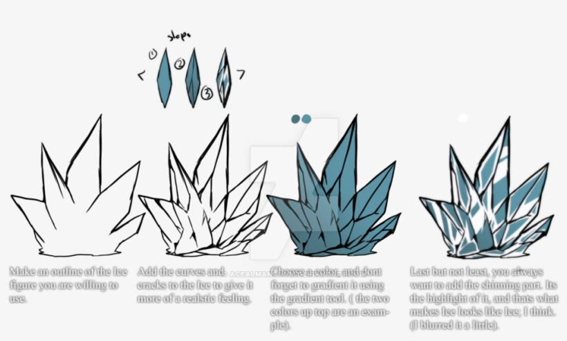 Ice Tutorial By Acealmansoori On Deviantart - Draw Ice - 1024x614 PNG ...