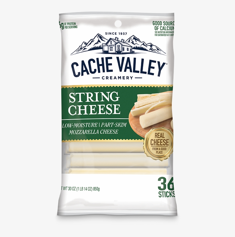 Mozzarella String Cheese - Cache Valley Creamery Mild Cheddar Finely ...