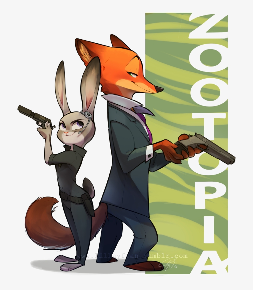 Nick Wilde Of Zootopia Police Department Lillayfran - Zootopia Gun ...