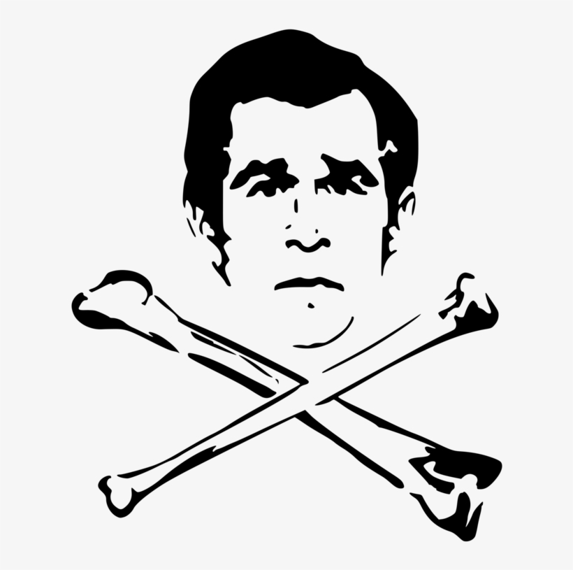 Bush President Of The United States Stencil Art - Skull & Crossbones ...