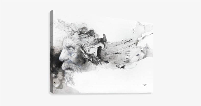 Illustration Of A Man's Face With Abstract Shapes Emerging ...