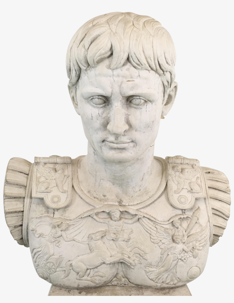 Greco-roman Concrete Bust And Pedestal - Roman Statue Transparent ...