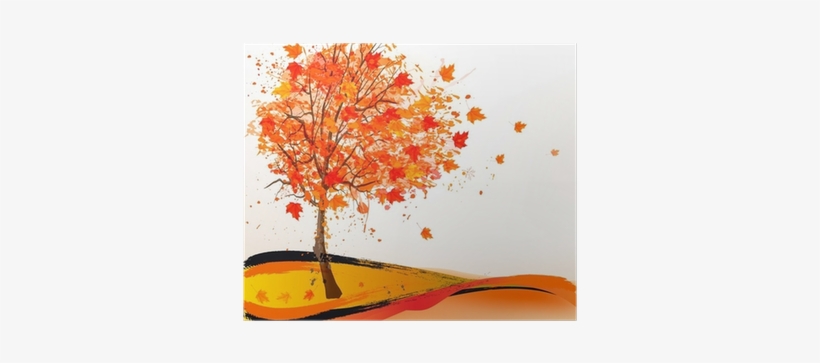 Autumn Background With A Tree - Vector Graphics - 400x400 PNG Download ...