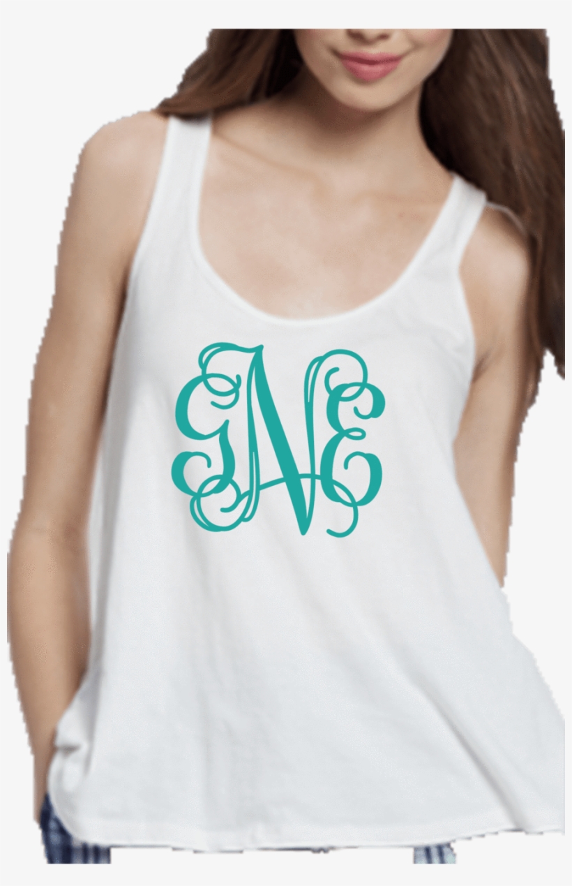 White Flare Tank Top - Monogrammed Tote (customize W/ Initial, Last ...