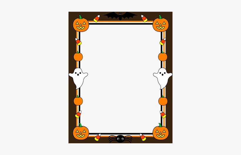 Halloween Border With Ghosts And Pumpkins - Halloween - 354x450 PNG ...
