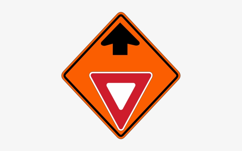 W3-2 Yield Ahead - Low Clearance Road Sign - 405x433 PNG Download - PNGkit