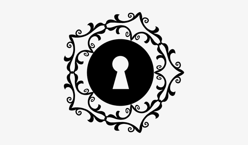Keyhole In A Floral Design Star Shape Vector - Keyhole Flowers Art ...