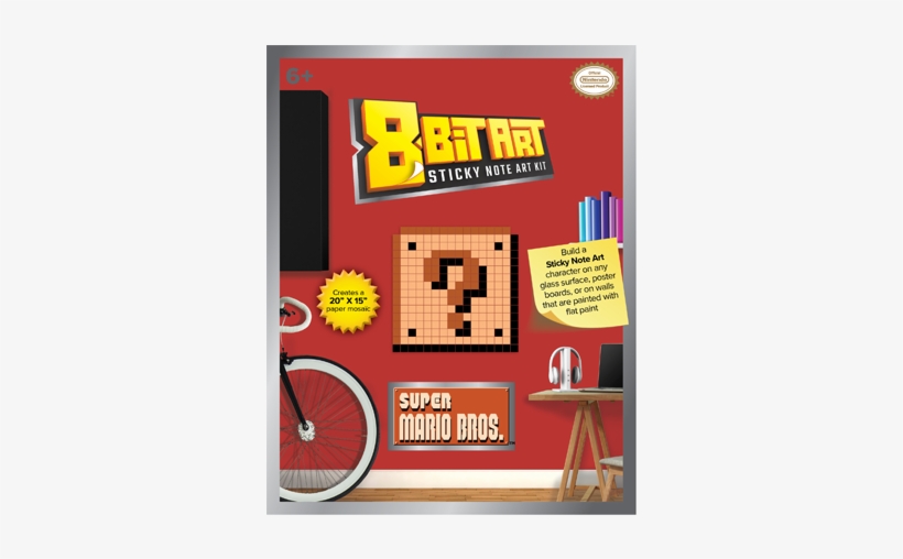 8-bit Art 20" X 15" Mario Sticky Note Art Kit [standing] - 450x568 PNG ...