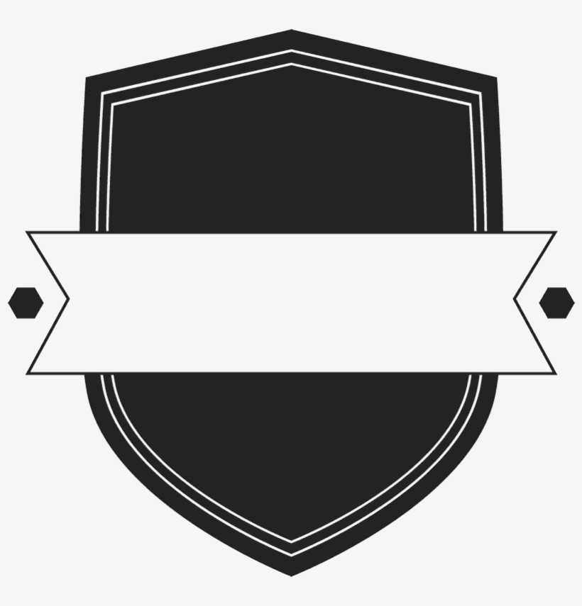 Shield With Banner And Dots Rubber Stamp - Shield With Banner Png ...