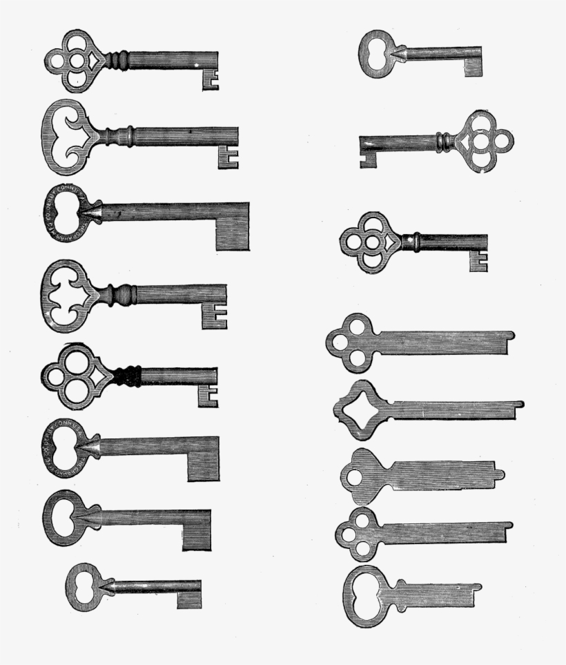 Vintage Keys Transfer - Drawing - 1363x1600 PNG Download - PNGkit
