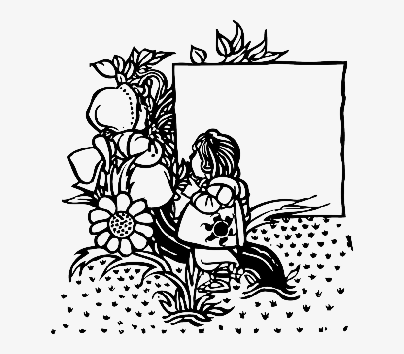 Download Transparent Kids, Child, Flower, Page, Tools, Border, Free ...