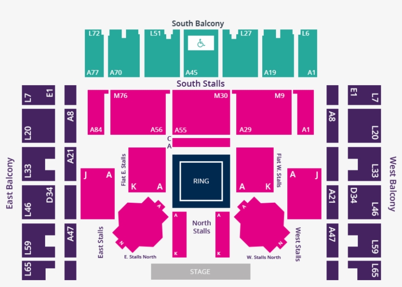 Wwe Seating Plan Click To Enlarge - W Raised Stalls A Brighton Centre ...