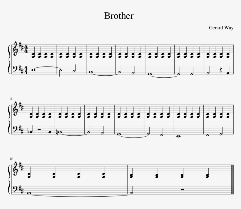 Brother Sheet Music Composed By Gerard Way 1 Of 1 Pages - Irobot Sheet ...