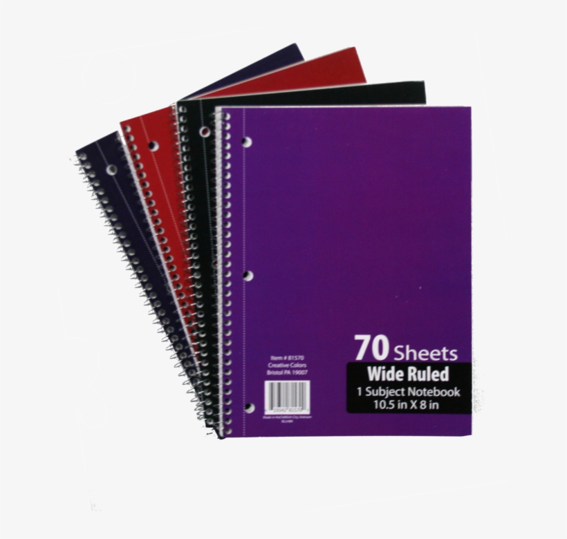 1 Subject Notebooks - Emraw Single Subject Notebook Spiral With 70 ...