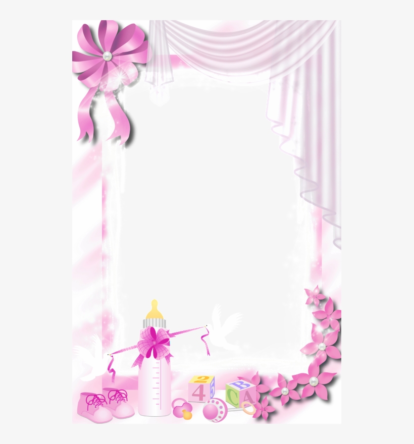 Baby Frame, Baby Clip Art, Foto Frame, Baby Scrapbook, - Pink Baby ...