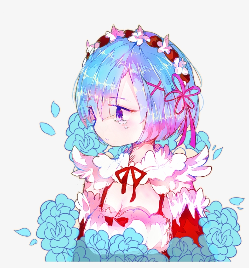 水, 7 Flower Pink Flowering Plant Fictional Character - Rem Re Zero Edit ...