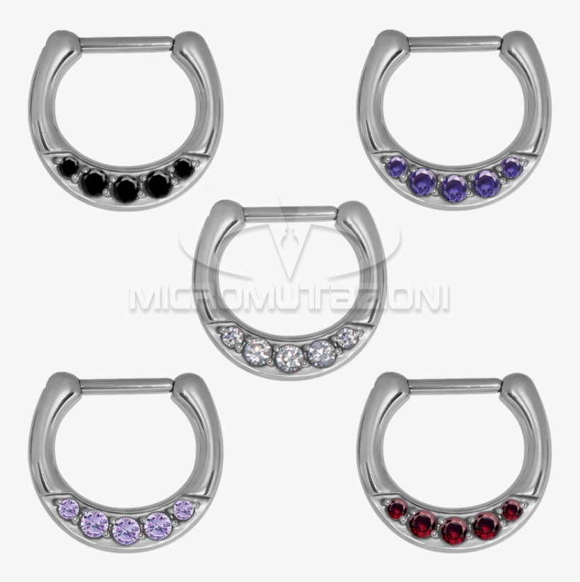 Surgical Steel Jewelled Septum Clicker With Cubic Zirconia - Cubic ...