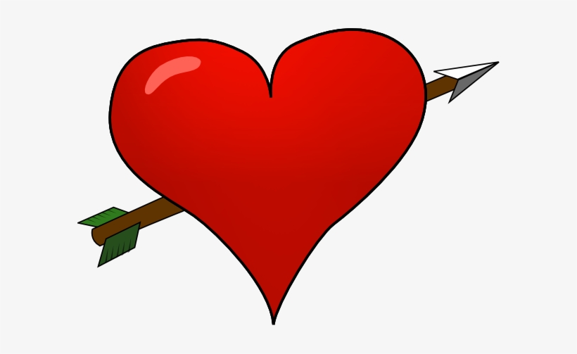 Valentine Heart Arrow Clip Art At Clker - Valentines Heart With Arrow ...